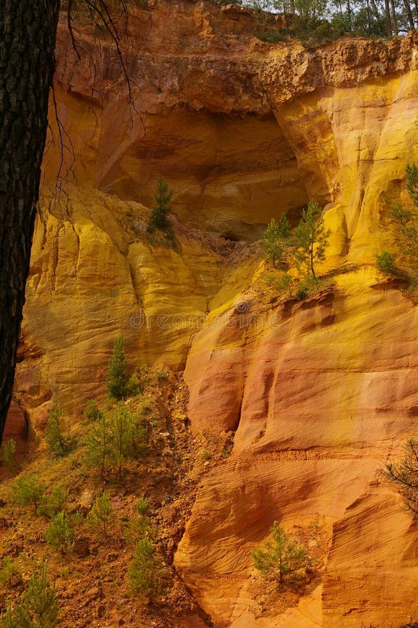 Red and Yellow Clay Quarry Luberon Stock Image - Image of calcareous ...