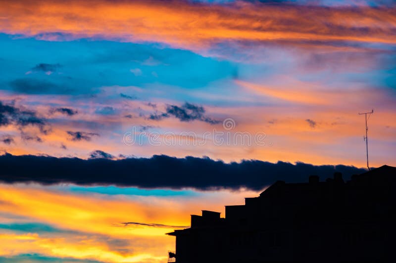 Red and Yellow Clouds in the Sunset Sky Stock Photo - Image of pattern ...
