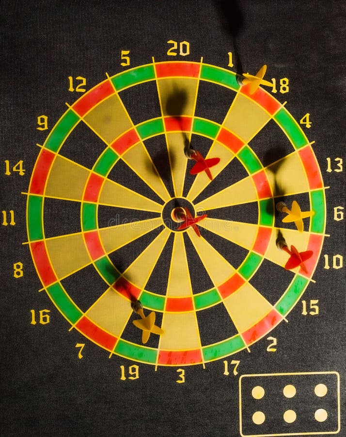 Red and Yellow Dart on Target Stock Image - Image of center, goal ...