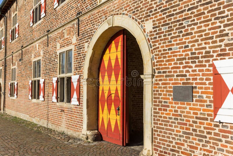 Red and Yellow Door of the Castle in Raesfeld Stock Photo - Image of ...