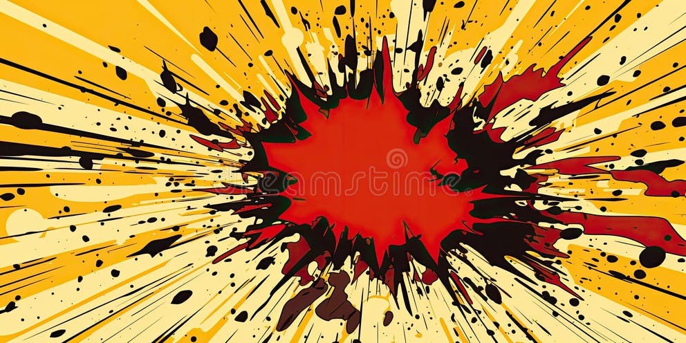 A red and yellow explosion stock illustration. Illustration of ...