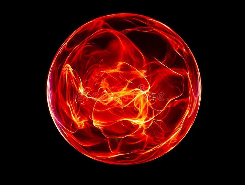 A Red and Yellow Fire Ball on a Black Background Stock Photo - Image of ...