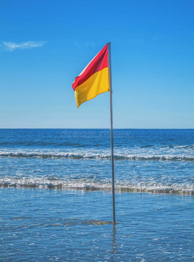 Red and Yellow Flag Indicating Safe, Patrolled Beach in Australia Stock ...