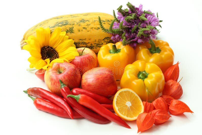 Red and yellow food, stock photo. Image of garden, harvest - 26818782
