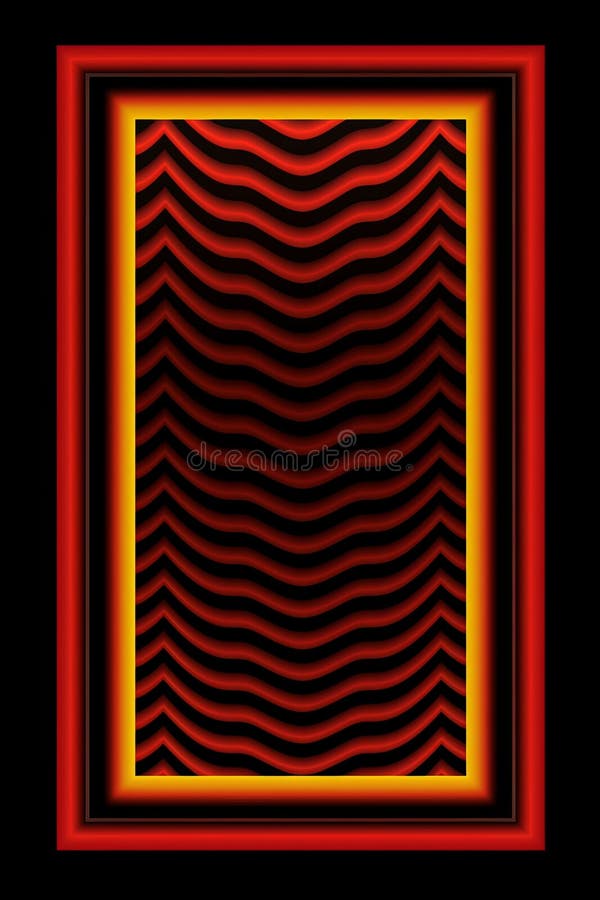 A Red and Yellow Frame with Wavy Lines Stock Illustration ...