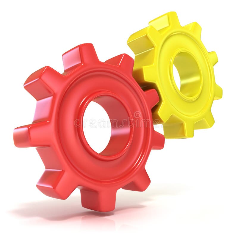 Red and yellow gear wheels stock illustration. Illustration of ...