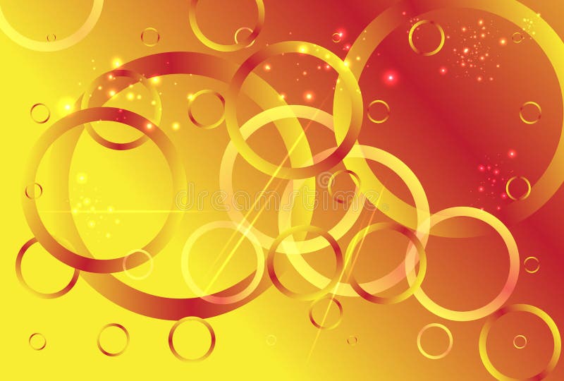 Red And Yellow Gradient Overlapping Circles Background Vector Beautiful