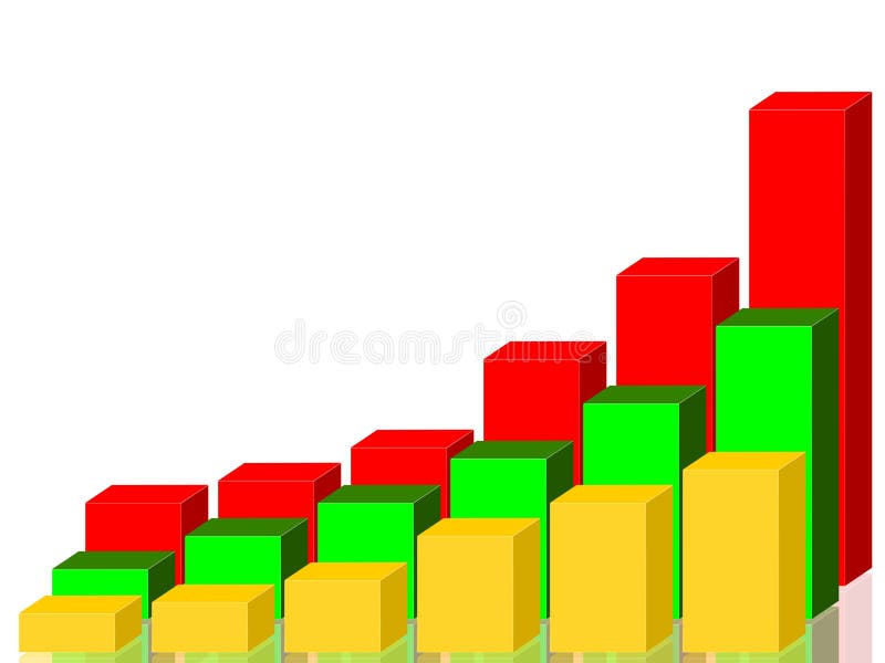 Red Yellow and Green Bar Graph Stock Illustration - Illustration of ...