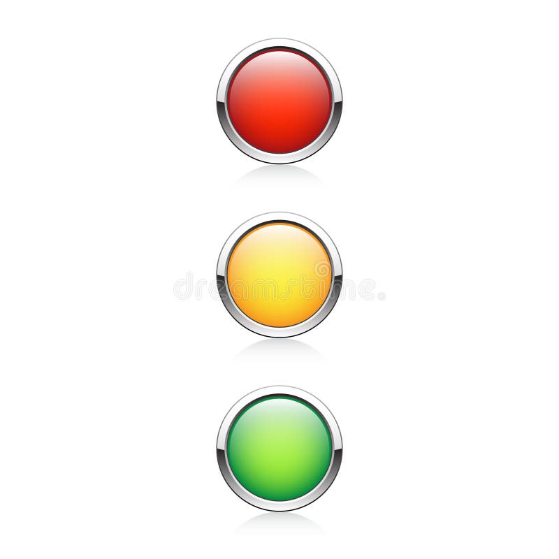 Red Yellow Green Button Set. Vector Illustration Stock Vector ...