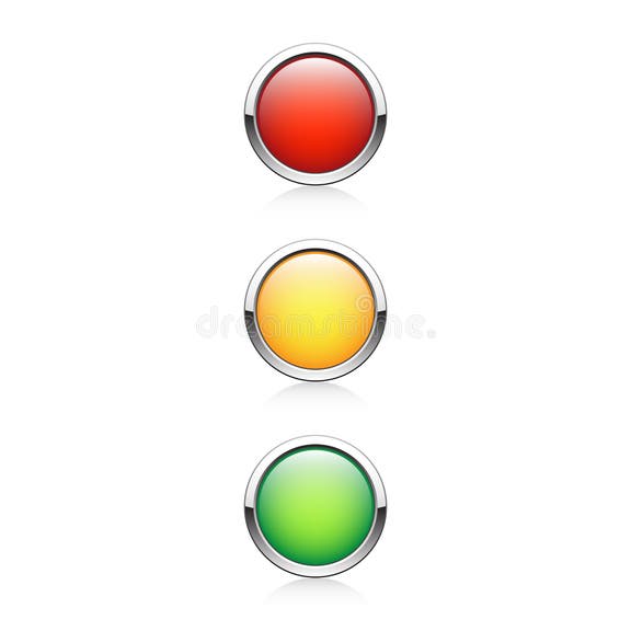 Red Yellow Green Button Set. Vector Illustration Stock Vector ...