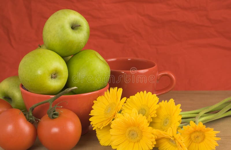 Red, Yellow, Green- Healthy Still Life Stock Photo - Image of container ...
