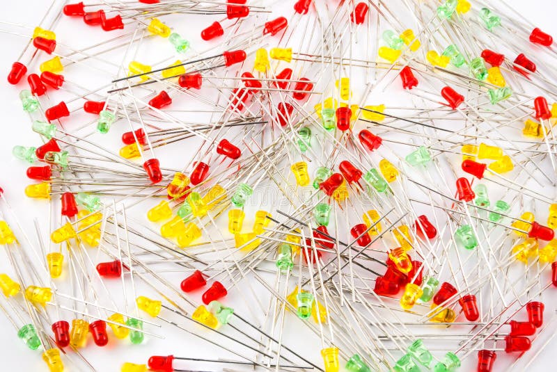 Red Yellow and Green LED Light Bulbs Background/ Texture Stock Image ...