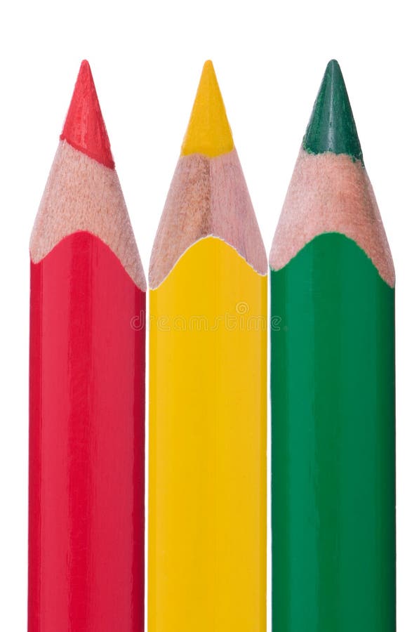 Red Yellow Green pencils stock image. Image of design - 12810735