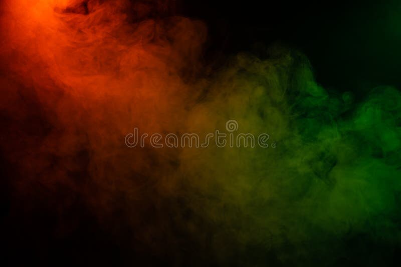 Red Yellow Green Smoke on a Black Background. Stock Image - Image of ...