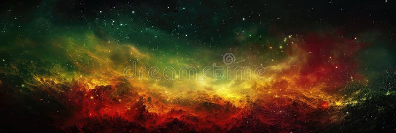 Red Yellow Green Space , Panoramic Background. Generative AI Stock ...