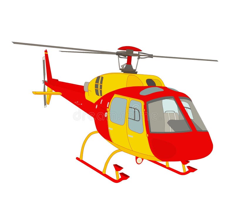 Red yellow helicopter stock photo. Illustration of transportation ...