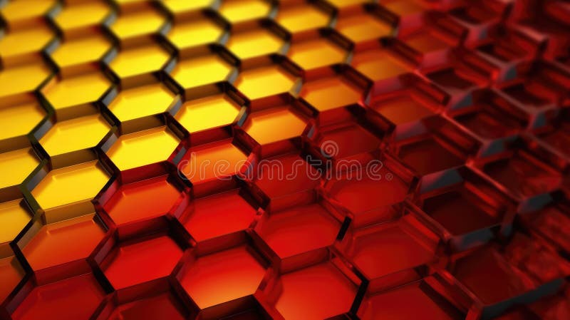 Red Yellow Honeycomb Technology Background. Generative AI Stock ...