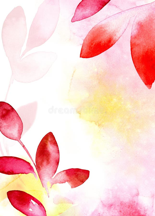 Red and Yellow Leaves Floral Background Stock Illustration ...