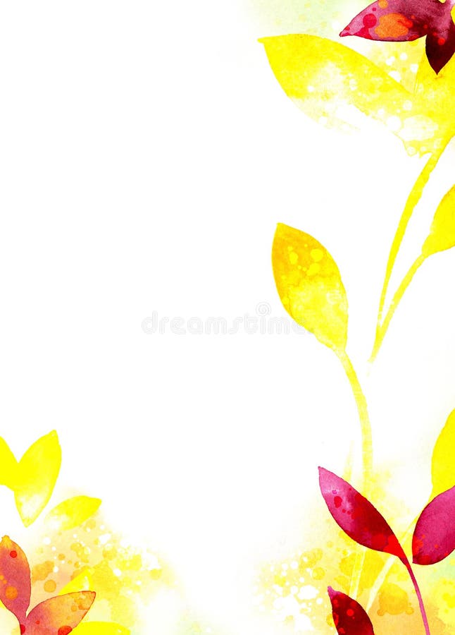 Red and Yellow Leaves Floral Background Stock Illustration ...