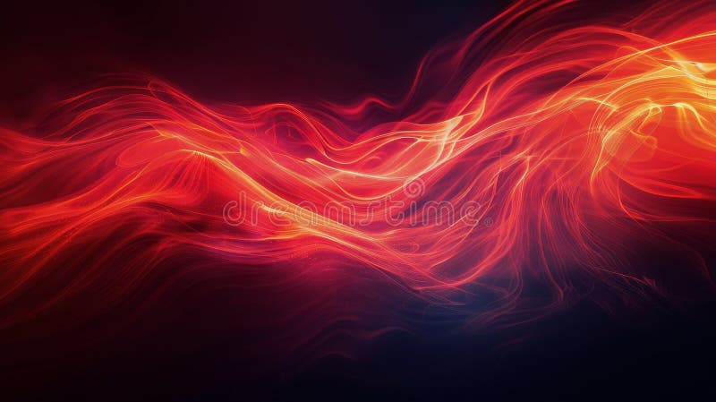 Red and Yellow Light Wave on Black Background Stock Photo - Image of ...