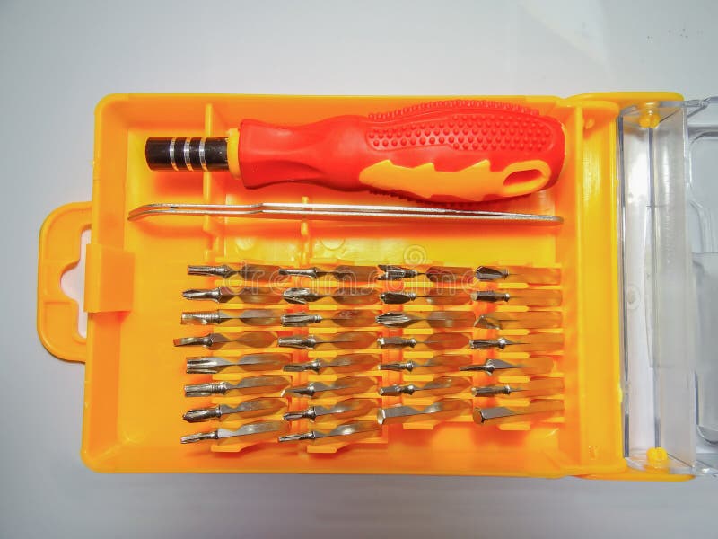Red Yellow Mini Screwdriver Box Stock Photo - Image of food, snack ...