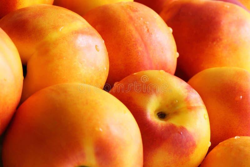 Red-yellow Nectarines Close-up. Stock Photo - Image of yellow, tasty ...