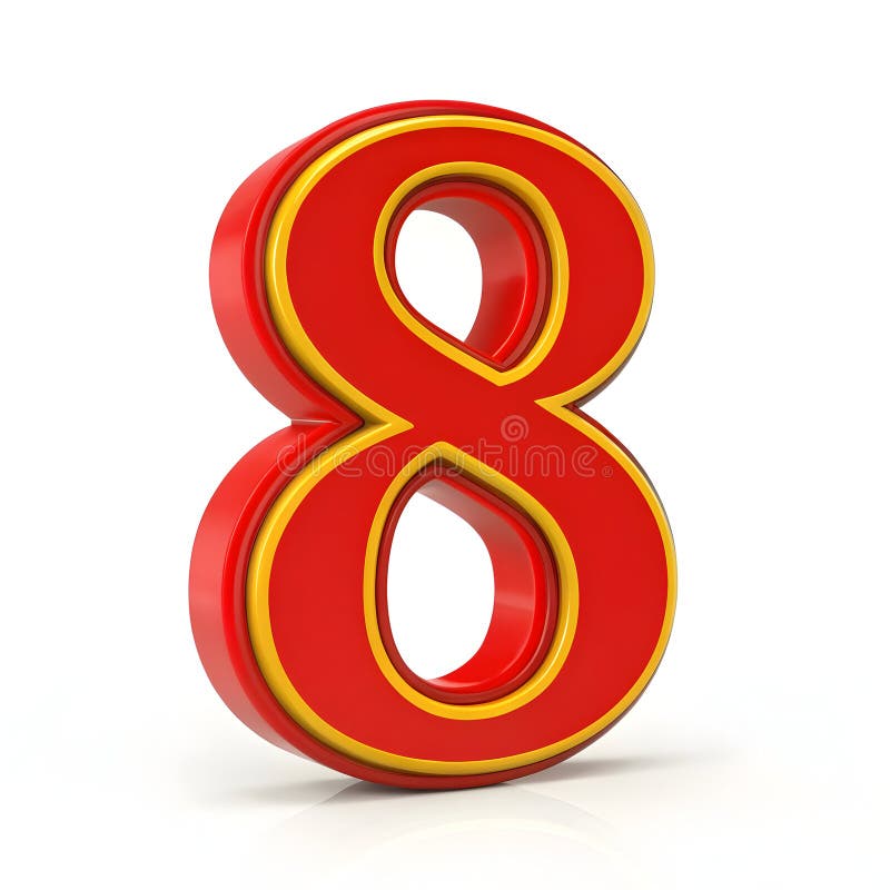 Red and Yellow Number 8 3D Render Stock Illustration - Illustration of ... Red and Yellow Number 8 3D Render Stock Illustration - Illustration of ...