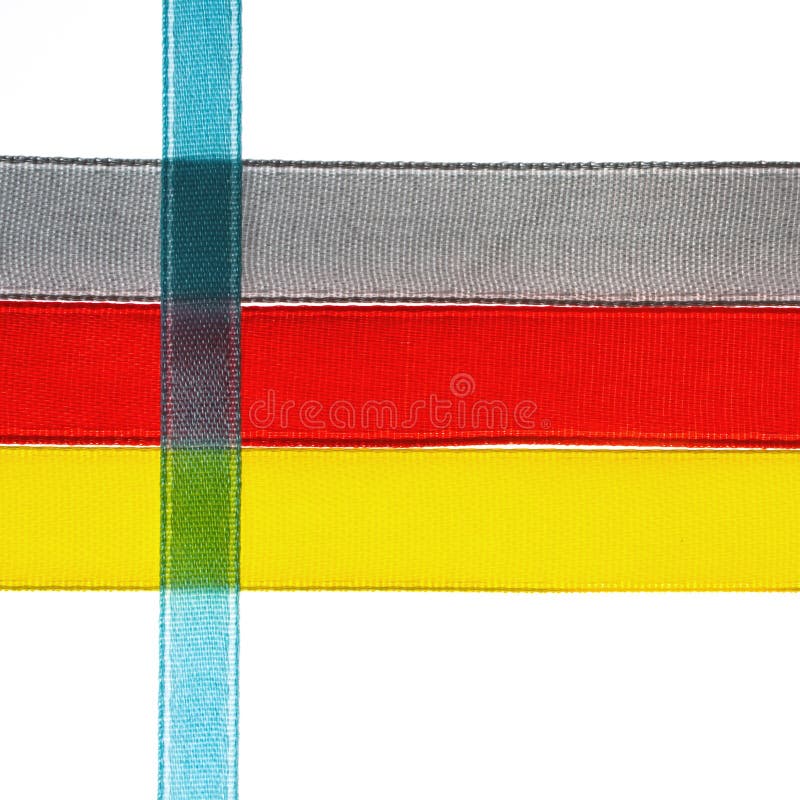 Red, Yellow, Orange, Blue Shiny Gradient Ribbons Stock Image - Image of ...