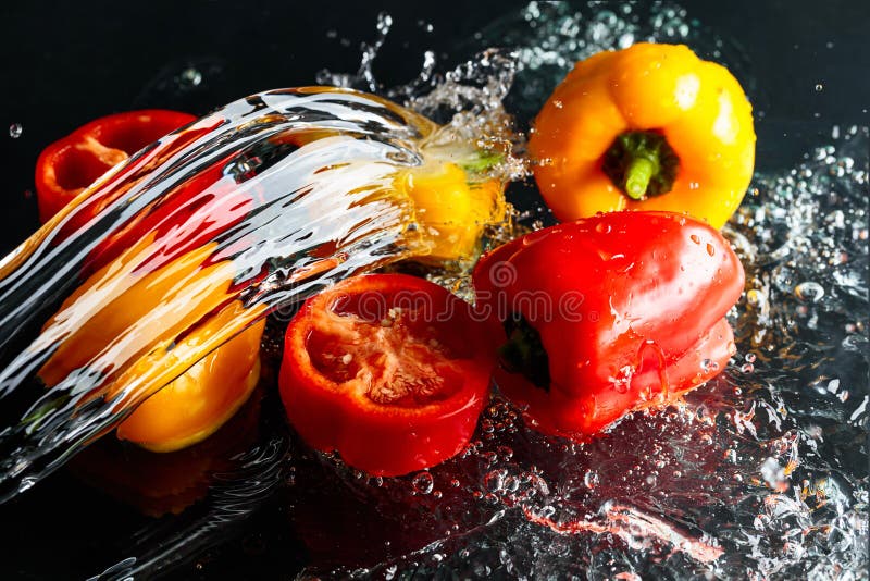 Red hot paprika in water stock photo. Image of meal, close - 14700290