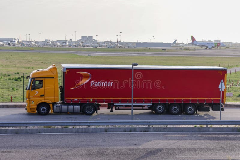Red-yellow Patinter Truck Carrying Goods Editorial Stock Photo - Image ...