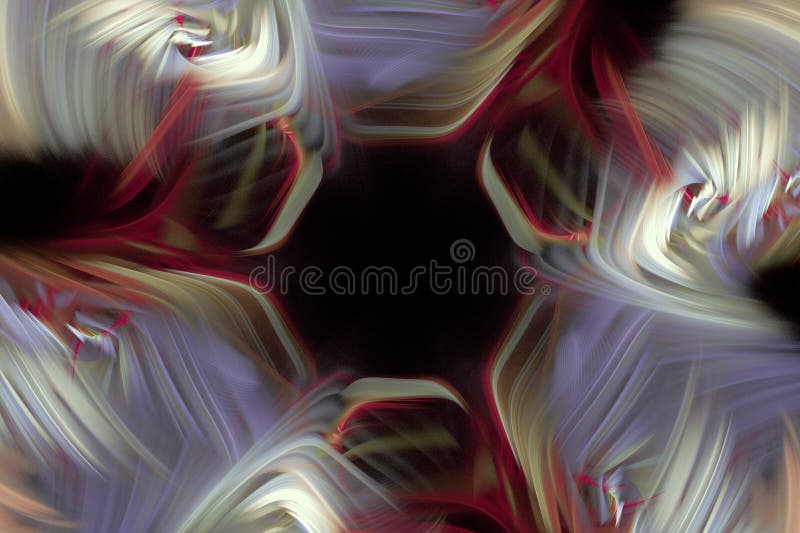 Red Yellow Pattern of Crooked Waves with a Hole on a Black Background ...