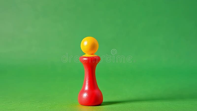 Red and Yellow Pawn Standing on Green Screen Background Stock Video ...