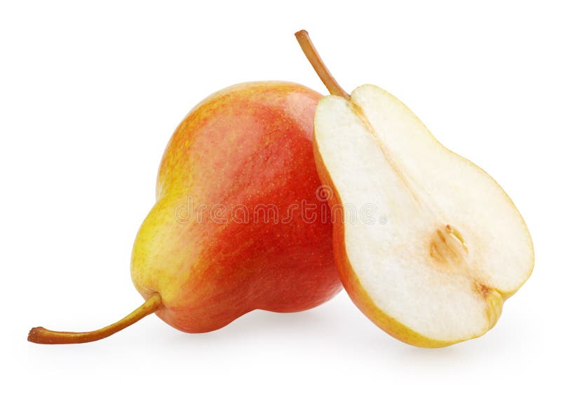 Red-yellow Pear Fruit with Half Stock Photo - Image of macro, organic ...