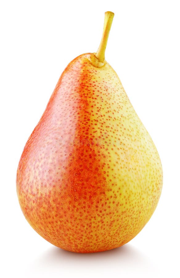 Red Yellow Pear Fruit Isolated on White Stock Image - Image of fruit ...