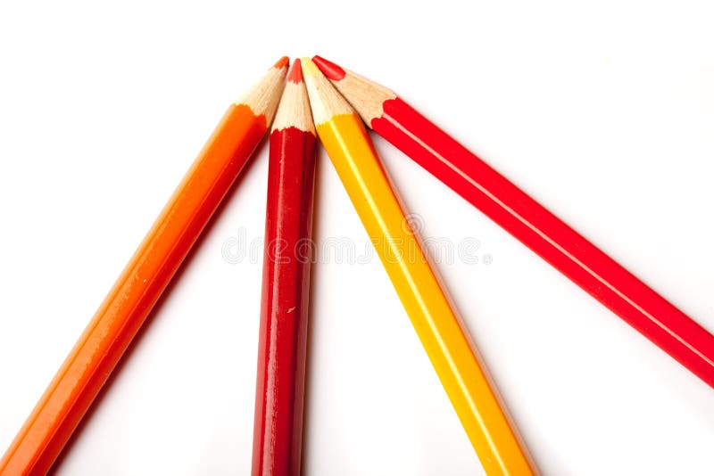 Red and yellow pencils stock image. Image of isolated - 14868391