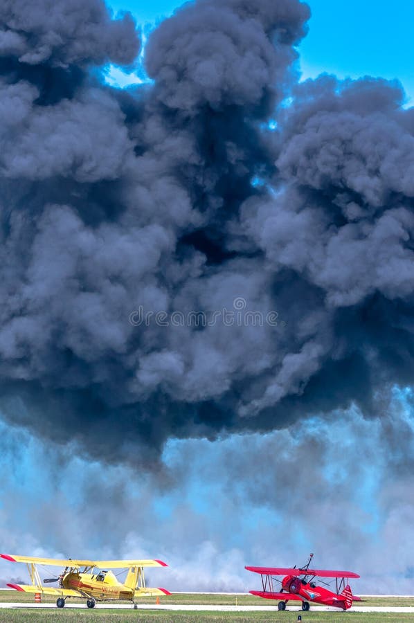 Red and Yellow plane editorial photography. Image of background - 44089072