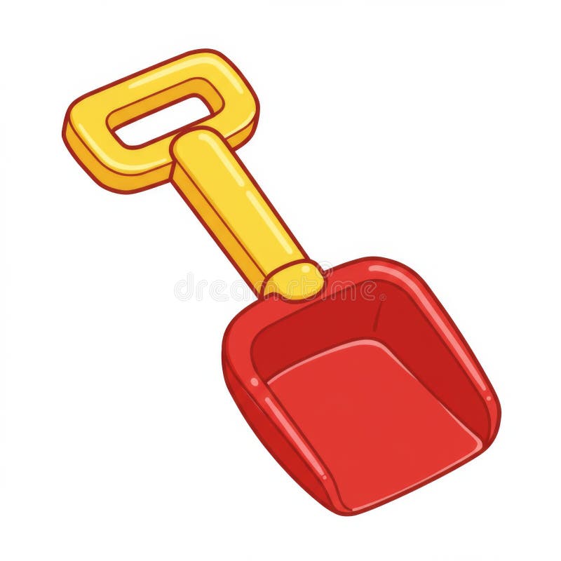 Red and Yellow Plastic Toy Shovel Illustration Stock Illustration ...