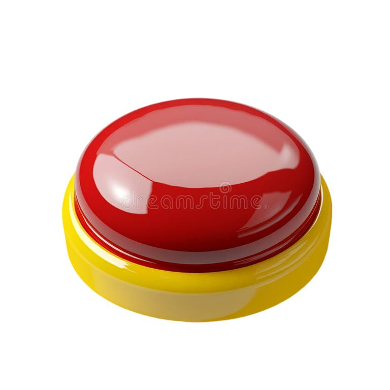 Shiny Red Yellow Push Button 3D Render Design Ui Art Web App Icon Game ...