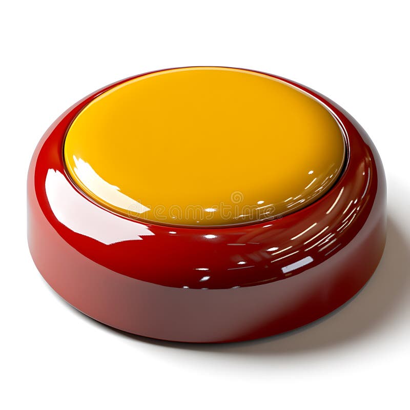 Red and Yellow Push Button Isolated on White Stock Illustration ...