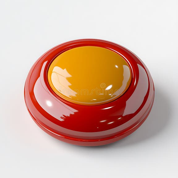Red and Yellow Push Button on White Background Stock Illustration ...