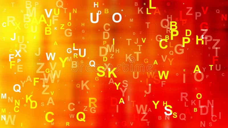 Red and Yellow Random Alphabet Letters Background Vector Stock Vector ...
