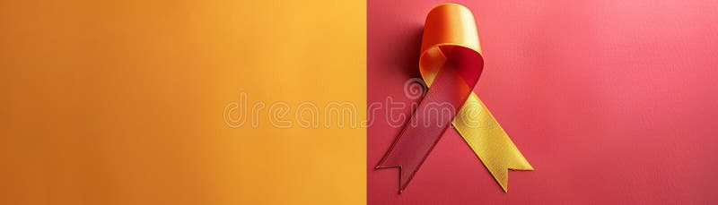 Red and Yellow Ribbon on Orange and Pink Background Stock Illustration ...