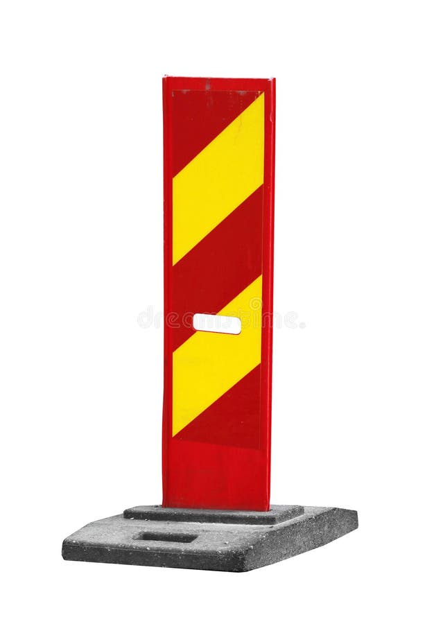 Red and Yellow Road Sign Isolated on White Stock Photo - Image of ...