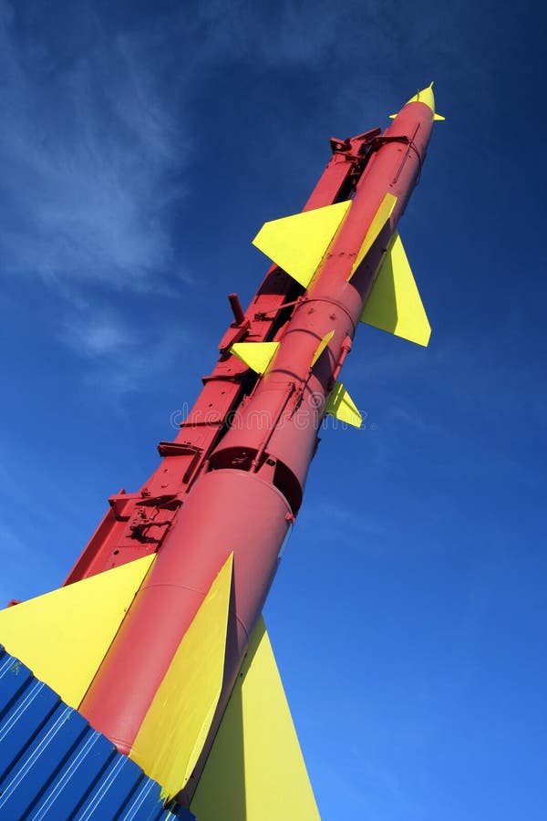 Red and yellow rocket stock photo. Image of launching - 4304114