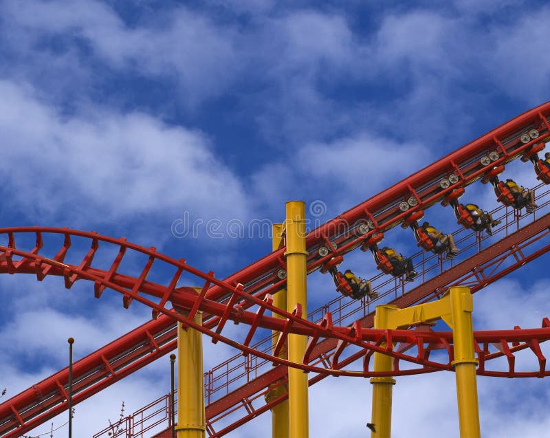 Colorful roller coaster stock image. Image of blue, summer - 30013669