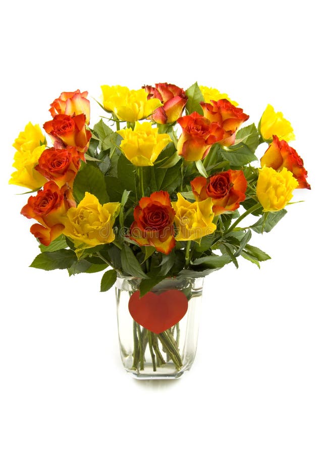 Red yellow roses stock image. Image of heart, birthday - 12742371