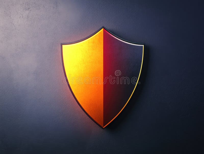 Red and Yellow Shield on the Wall Stock Photo - Image of symmetry, wall ...