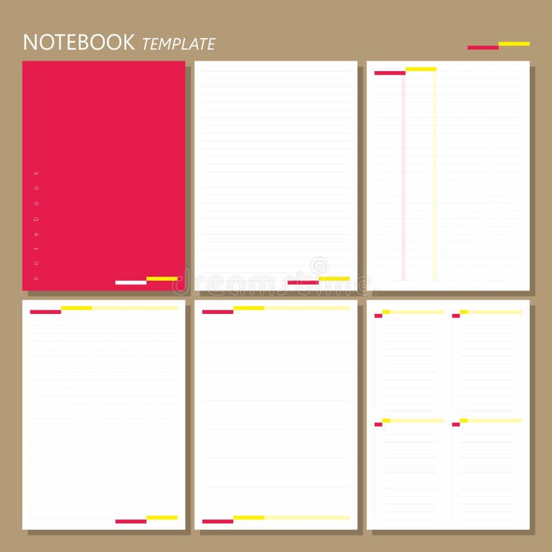 Simple Notebook Page Layout, Vector Illustration Stock Vector ...