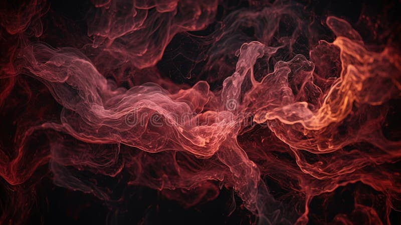 A Red and Yellow Smoke Texture on a Black Background with a Black ...