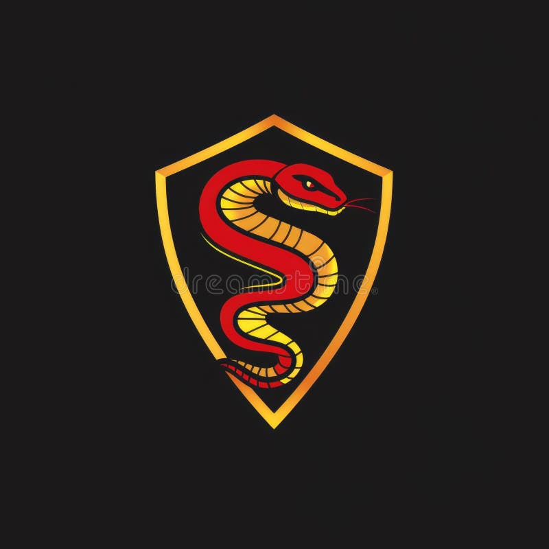 Red and Yellow Snake Emblem on a Black Background. Suitable for Logos ...
